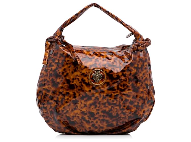 Hobo Hysteria en écaille de tortue vernie moyenne marron Gucci Cuir ...