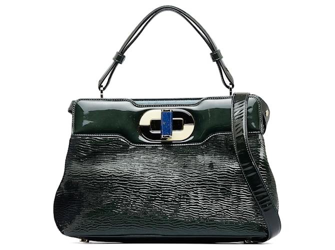 Bulgari Bvlgari Green Isabella Rossellini Satchel Dark green Leather ...