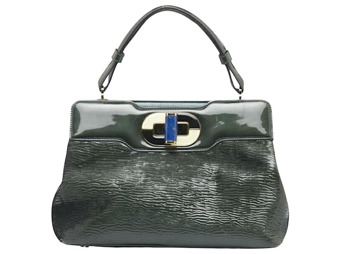 Bulgari Isabella Rossellini Green Patent leather ref.993557 - Joli Closet