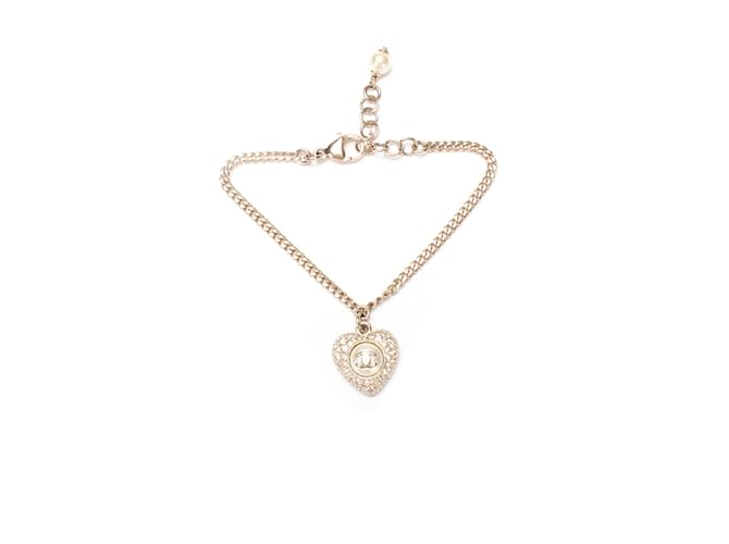Chanel CC Heart Pearl Bracelet Silvery Metal ref.994348 - Joli Closet