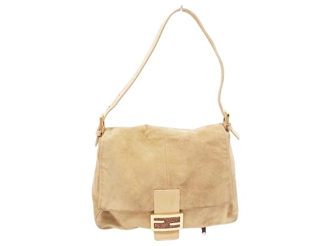Fendi Mamma Baguette Beige Suede ref.994401 - Joli Closet