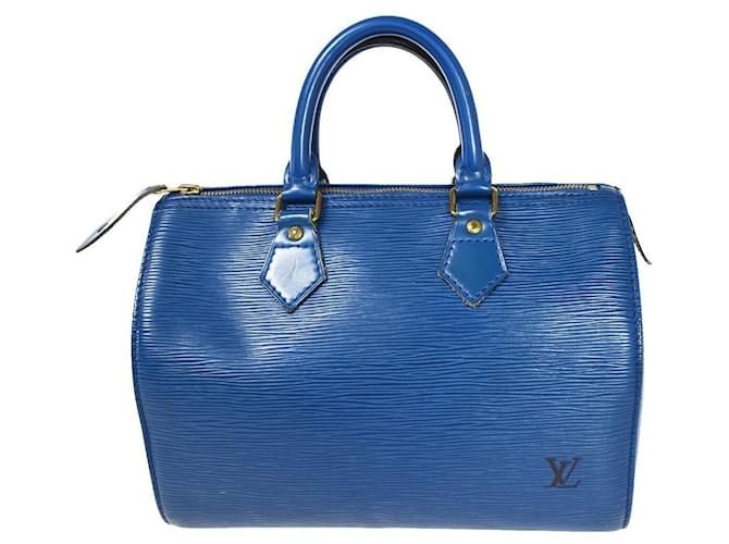 Louis Vuitton Speedy 25 Blue Leather ref.1012047 - Joli Closet