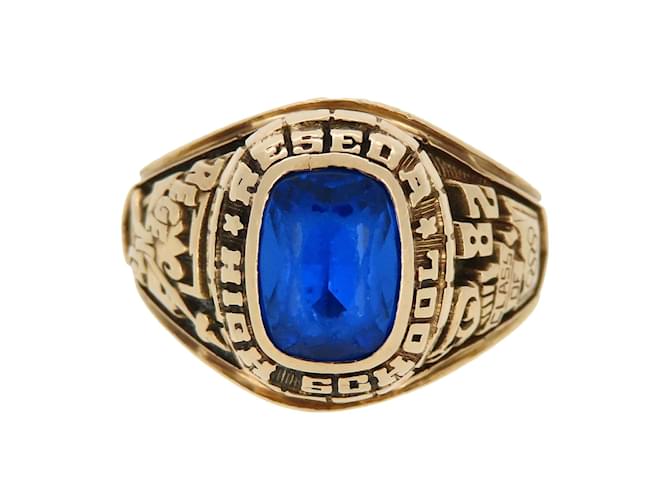 & Other Stories 10k Gold Vintage College Ring Golden Metal Yellow gold ...