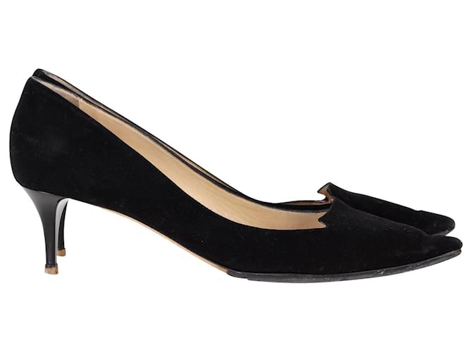 Jimmy Choo Ari Kitten Heel Pointed-Toe Pumps in Black Suede ref.1014894 ...