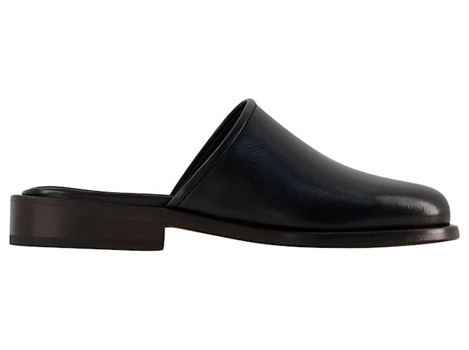 Square Mules - Lemaire - Leather - Black ref.JC1018065 (Sold) - Joli Closet
