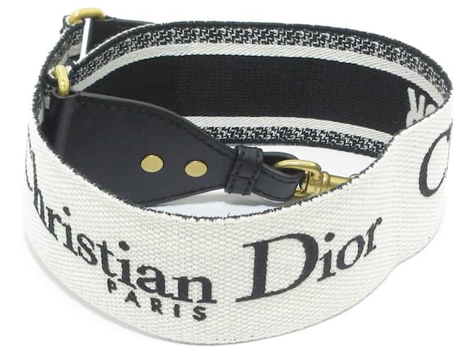 Dior Black Logo Embroidered Shoulder Strap Cloth Cloth ref.1018889 ...