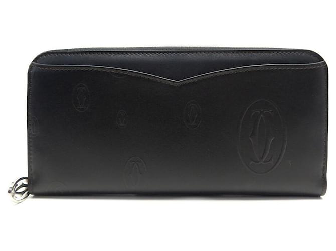 NEW CARTIER CRL WALLET3001540 IN BLACK LEATHER + BOX NEW LEATHER WALLET ...