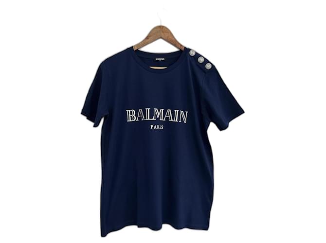 Balmain Tops Blue Cotton ref.1021257 - Joli Closet