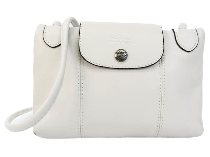 Pliage LONGCHAMP White Leather ref.1024798 - Joli Closet