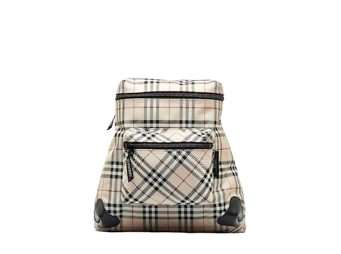 Burberry Nova Check Canvas Backpack White Cloth ref.1028904 - Joli Closet