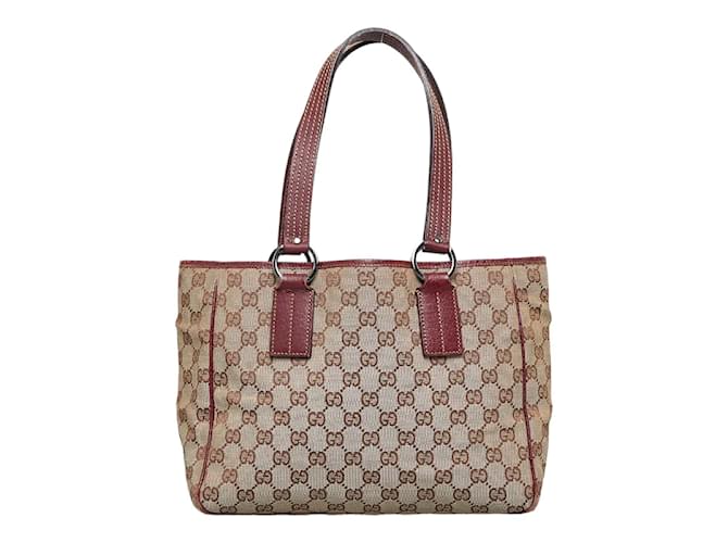Gucci GG Canvas Tote Bag 113019 Brown Cloth ref.1031256 - Joli Closet