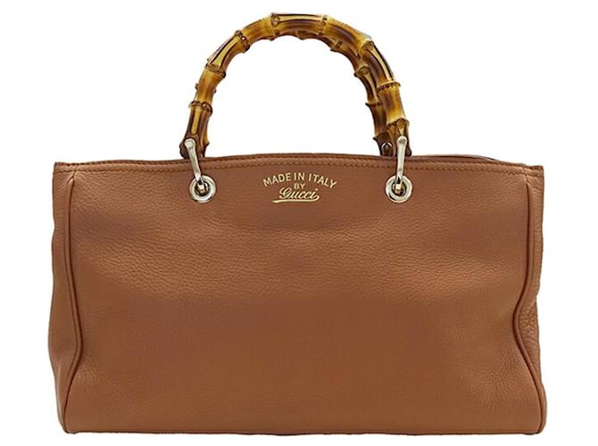 Gucci Bamboo Shopper Brown Leather ref.1033091 - Joli Closet