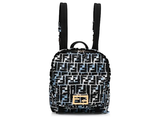 Fendi Blue x Joshua Vides Baguette Backpack Black Nylon Cloth ref ...