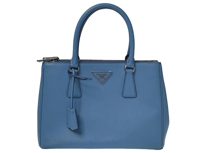 Prada Powder Blue Saffiano Lux Galleria Double Zip Tote Bag Leather ref ...