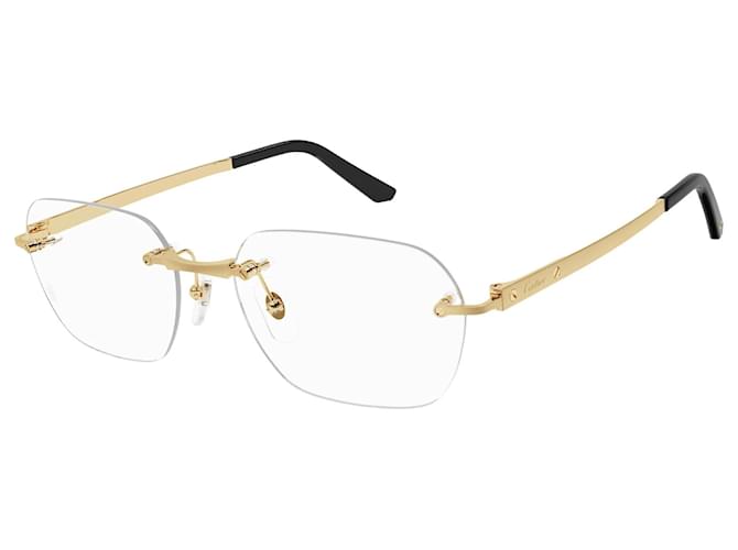 GLASSES Cartier CT0407O 001 Gold hardware Metal ref.1036223 - Joli Closet