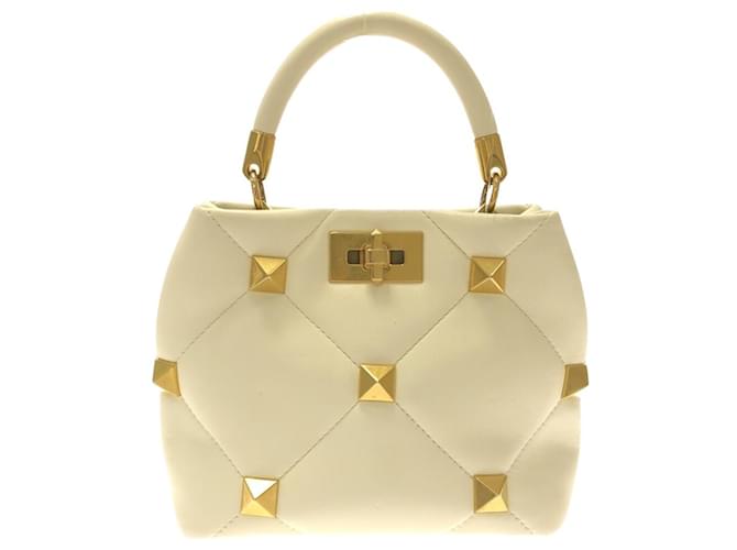 Valentino Garavani ROMAN STUD Beige Leather ref.1039947 - Joli Closet