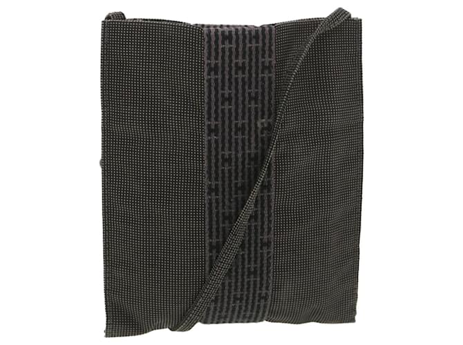 Hermès HERMES Her Line Shoulder Pouch Canvas Gray Auth bs4578 Grey ...