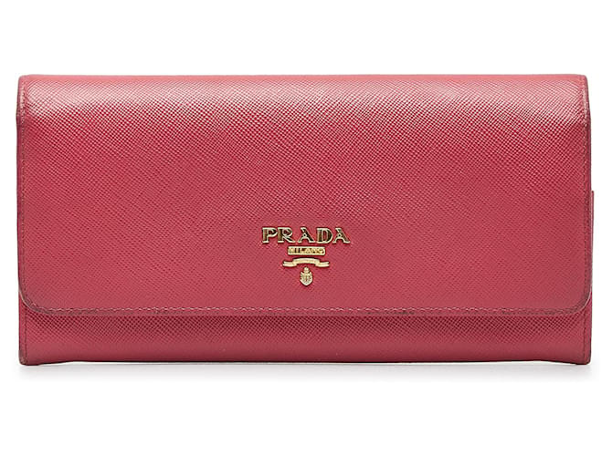 Prada Pink Saffiano Long Wallet Leather Pony-style calfskin ref.1044916 ...
