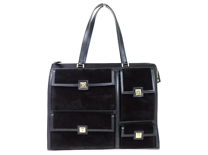 Salvatore Ferragamo Gancini Black Suede ref.1046528 - Joli Closet