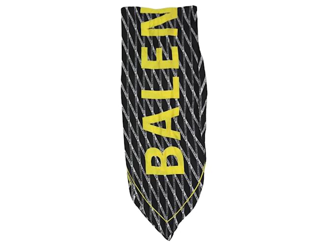 Balenciaga Black logo printed silk scarf ref.1047382 - Joli Closet