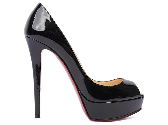 Christian Louboutin Jenlove Alta 120 Black Patent Leather EU 39 Uk 6 ...