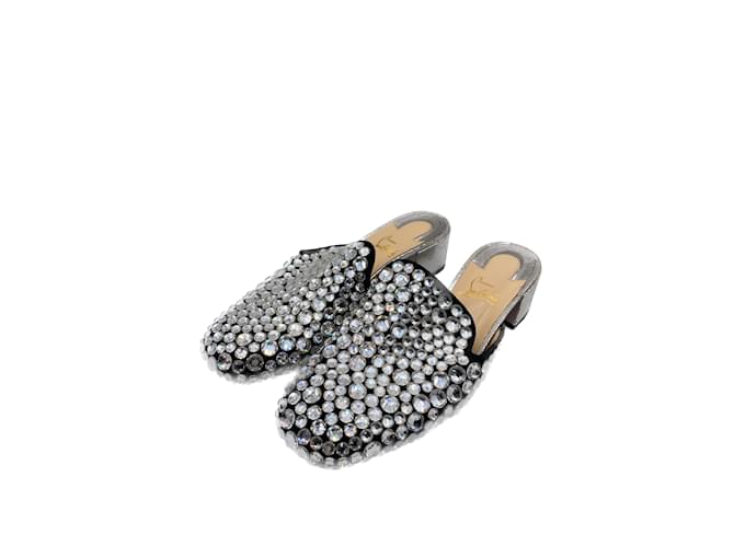 Christian Louboutin mules & clogs T.EU 39 Glitter Silvery ref.1051408 ...