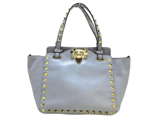 Valentino Garavani Rockstud Grey Leather ref.1052015 - Joli Closet