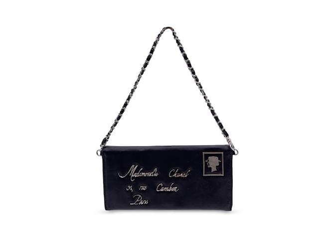 Chanel Black Leather Limited Edition Mademoiselle Postcard Mini Bag ref ...