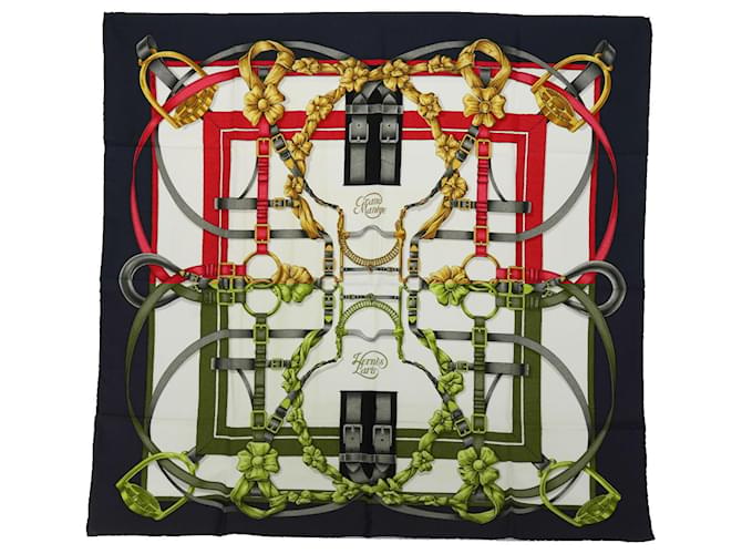Hermès HERMES CARRE 90 Grand Manege Scarf Silk Navy Red Auth 52262 Navy blue ref.1054260 - Joli ...