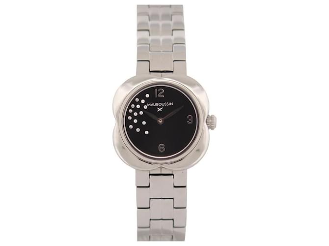NEW MAUBOUSSIN CHANCE DAY WATCH 9306103 28 MM QUARTZ STEEL + WATCH BOX ...