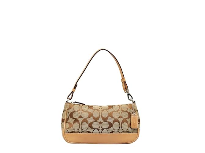 Coach Signature Canvas Demi Pouch 6094 Brown Cloth ref.1055439 - Joli Closet