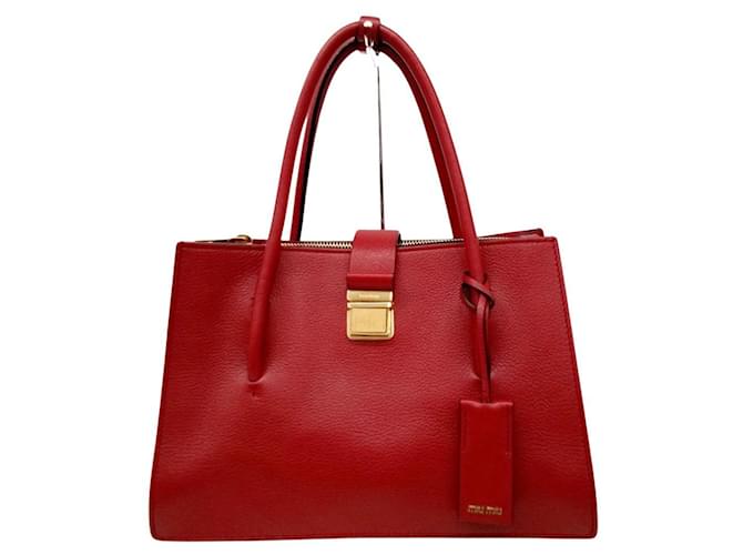 Miu Miu Madras Red Leather ref.1062968 - Joli Closet