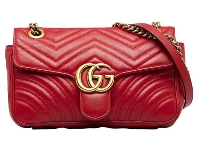 Gucci GG Marmont Red Leather ref.1063804 - Joli Closet