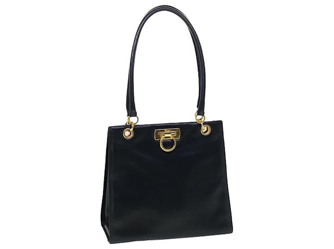 Salvatore Ferragamo Gancini Tote Bag Cuir Marine Authentique 44992 Bleu ...