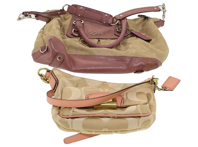 Coach Sac à bandoulière en toile Signature 2façon Nylon 2Ensemble Beige ...