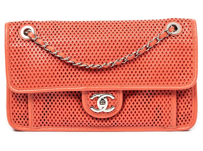 Chanel Orange Up In The Air Flap Leather Pony-style calfskin ref ...