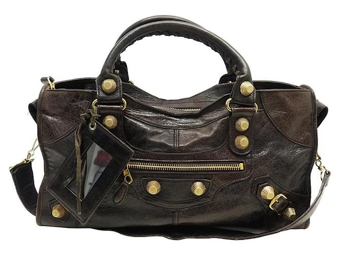 BALENCIAGA PART TIME GIANT HANDBAG 173082 LEATHER BANDOULIER HAND BAG ...