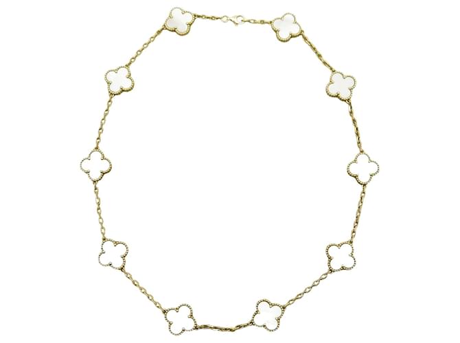 Van Cleef & Arpels NEW VAN CLEEF ARPELS ALHAMBRA NECKLACE 10 GOLD ...