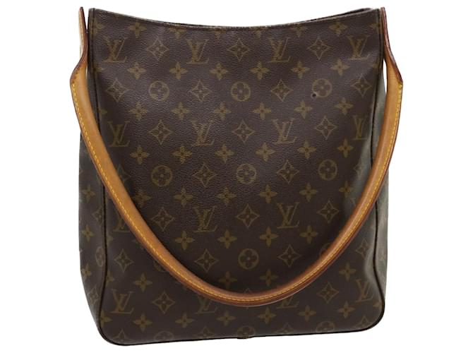 LOUIS VUITTON Monogram Looping GM Shoulder Bag M51145 LV Auth pt2140 Brown Cloth ref.1074138 ...