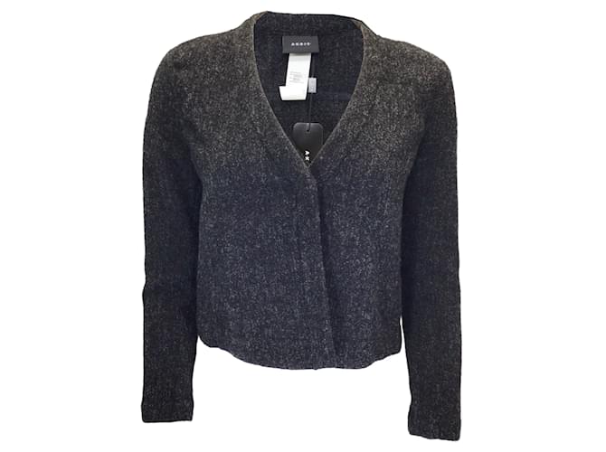 Akris Charcoal Grey Boucle Knit Wool and Alpaca Knit Jacket ref.1076456 ...
