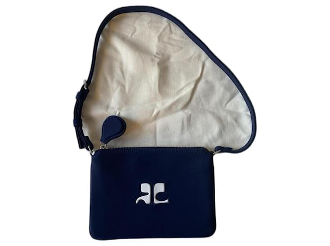 Courreges Handbags White Navy blue Polyester Elastane ref.1076696 ...