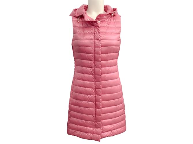 Herno Pink Quilted Long Down Puffer Vest Polyester ref.1077620 - Joli ...