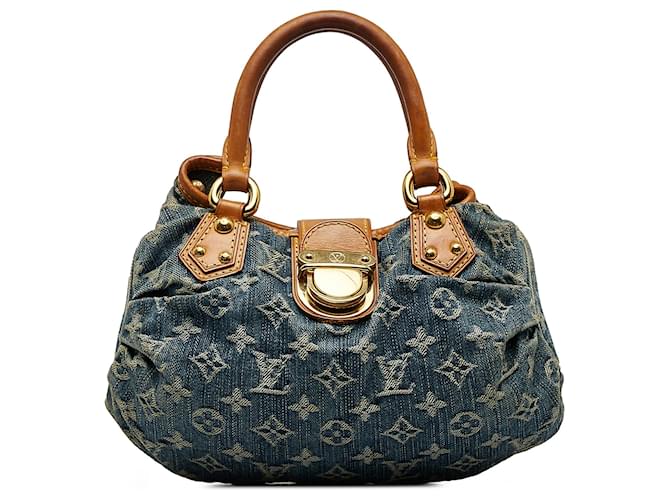 Louis Vuitton Blue Monogram Denim Pleaty Leather Cloth ref.1078557 ...
