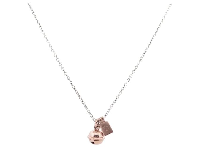DODO POMELLATO ESSENTIAL SILVER NECKLACE 2 CHARMS BELL TAG DODO ROSE ...