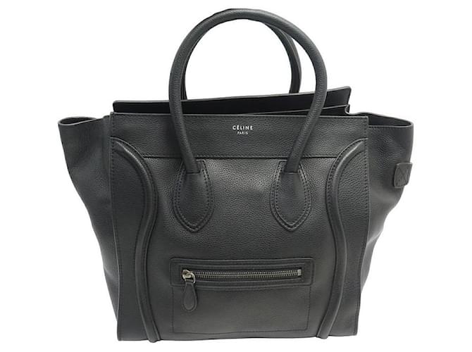 Céline CELINE LUGGAGE PHANTOM MEDIUM HANDBAG IN BLACK LEATHER BLACK ...
