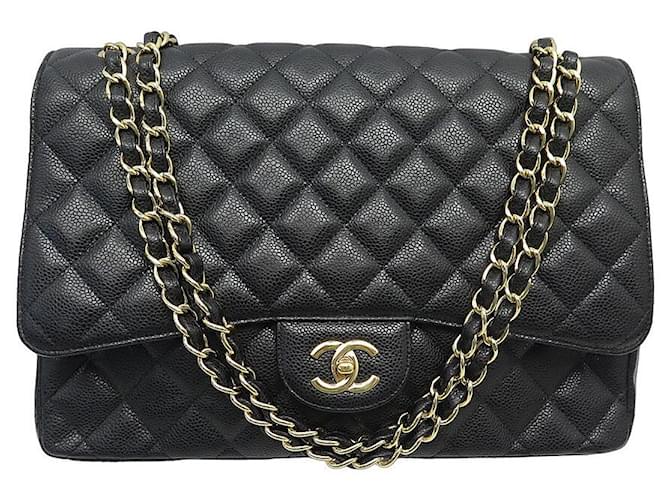 CHANEL MAXI CLASSIC JUMBO TIMELESS HANDBAG CAVIAR LEATHER QUILTED BAG ...