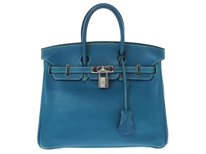 Hermès HERMES BIRKIN 25 Azul Cuero ref.1083519 - Joli Closet