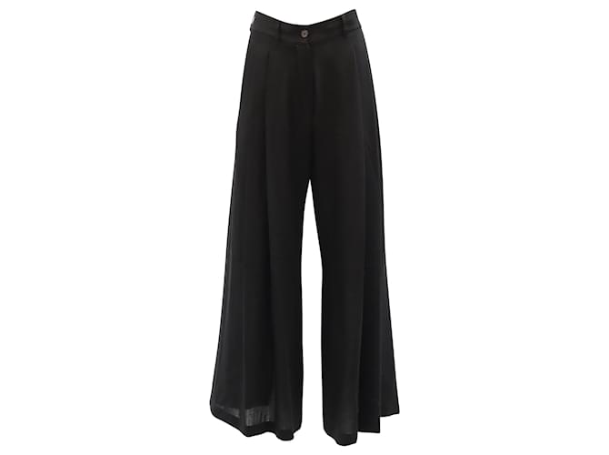 Pantalon long et large Ann Demeulemeester en ramie noire ref.1089229 ...
