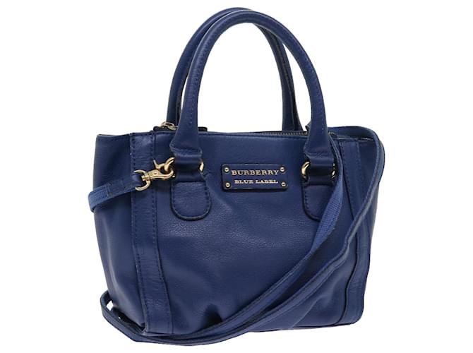 BURBERRY Blue Label Hand Bag Leather 2way Blue Auth bs8744 ref.1098874 ...