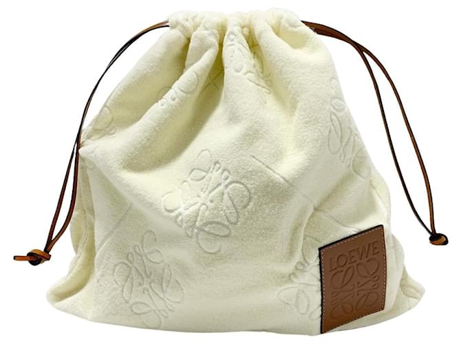 Loewe Drawstring Pouch White Leather ref.1104183 - Joli Closet
